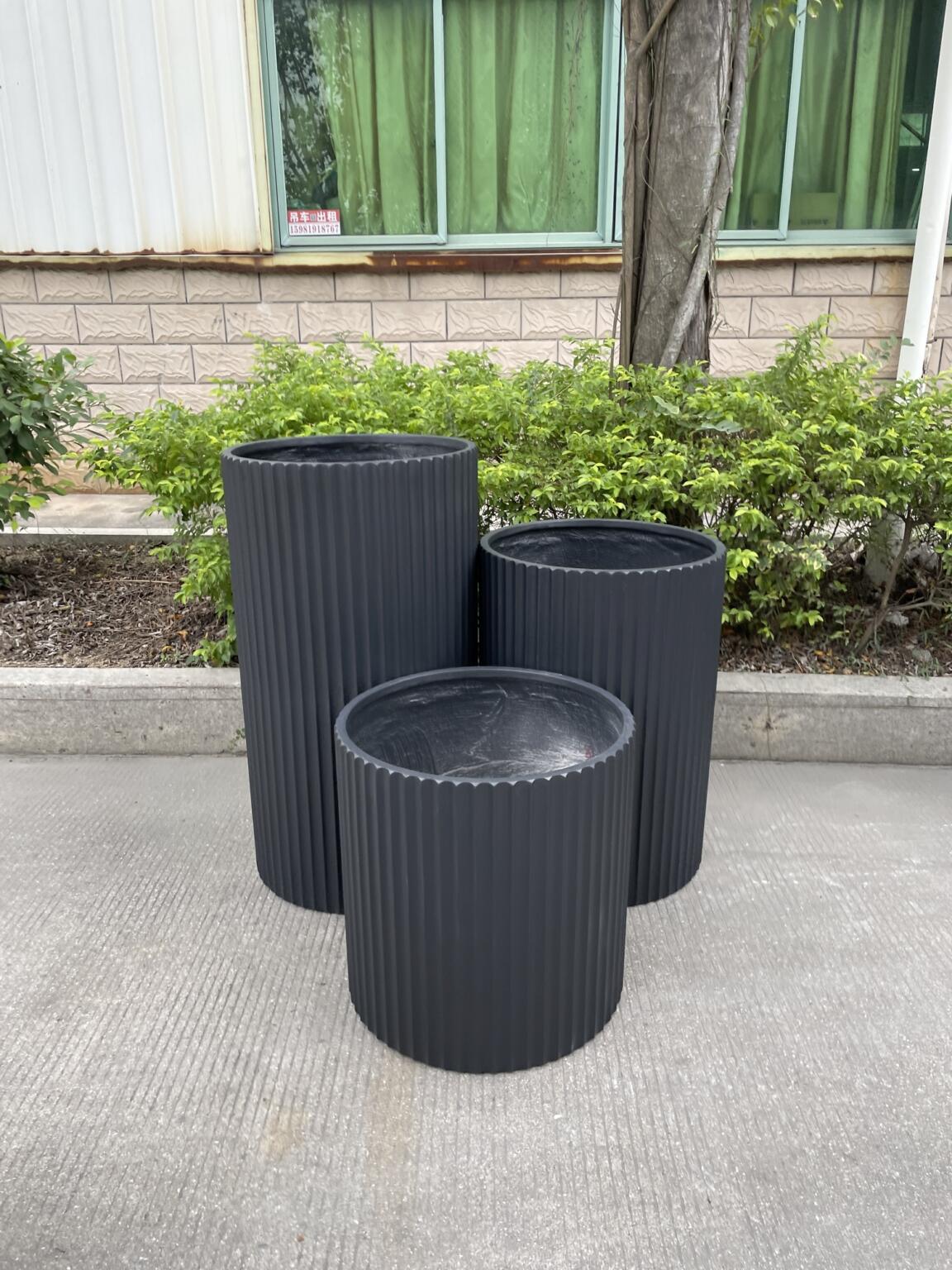 Fluted Cylinder Garden Pots