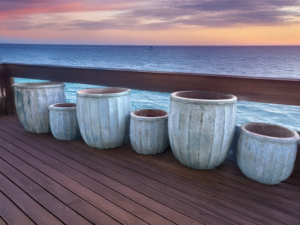 Ancient Fluted Planter Pot